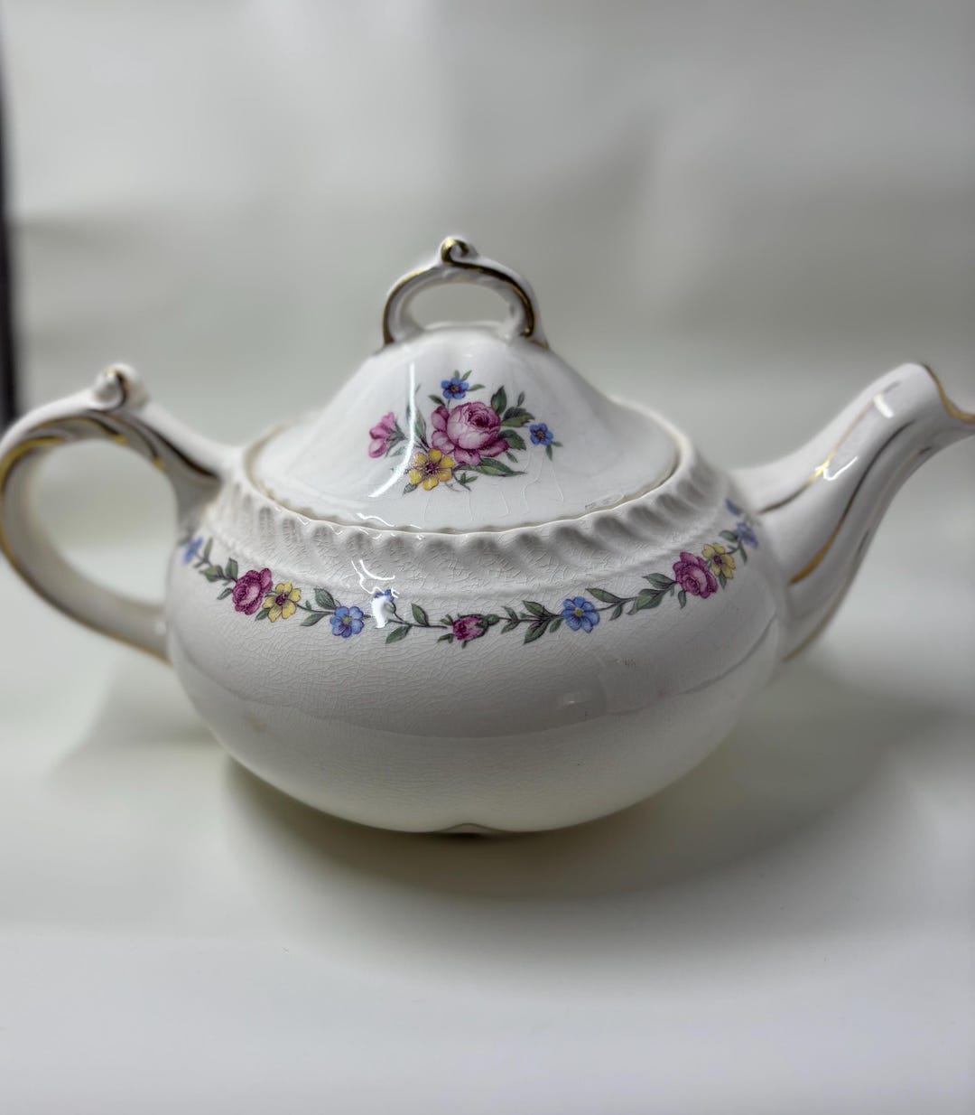 Harker Pottery Royal Gadroon Bouquet Pattern Teapot - Etsy