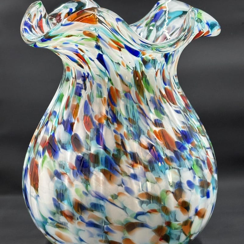 Spatter Glass Vase - Etsy