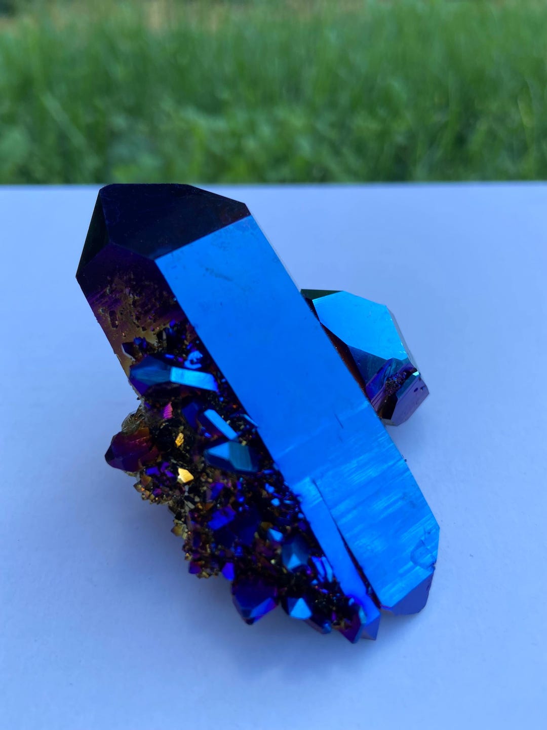 Cobalt Blue Titanium Aurora Quartz Crystal: Azotic Enhanced Healing ...