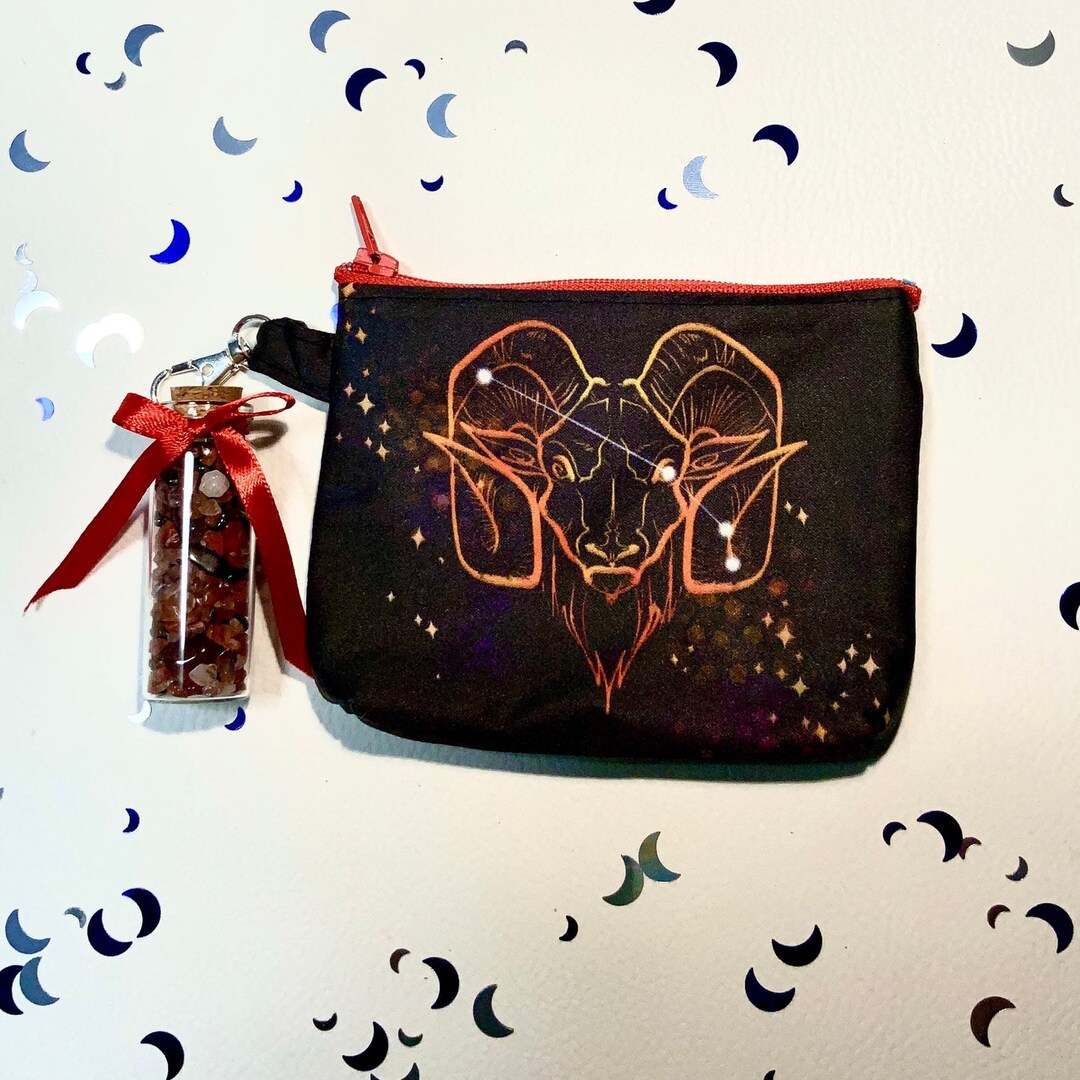 SIDERALIS Collection ARIES Handmade Coin Purse With Zodiac Signs ...
