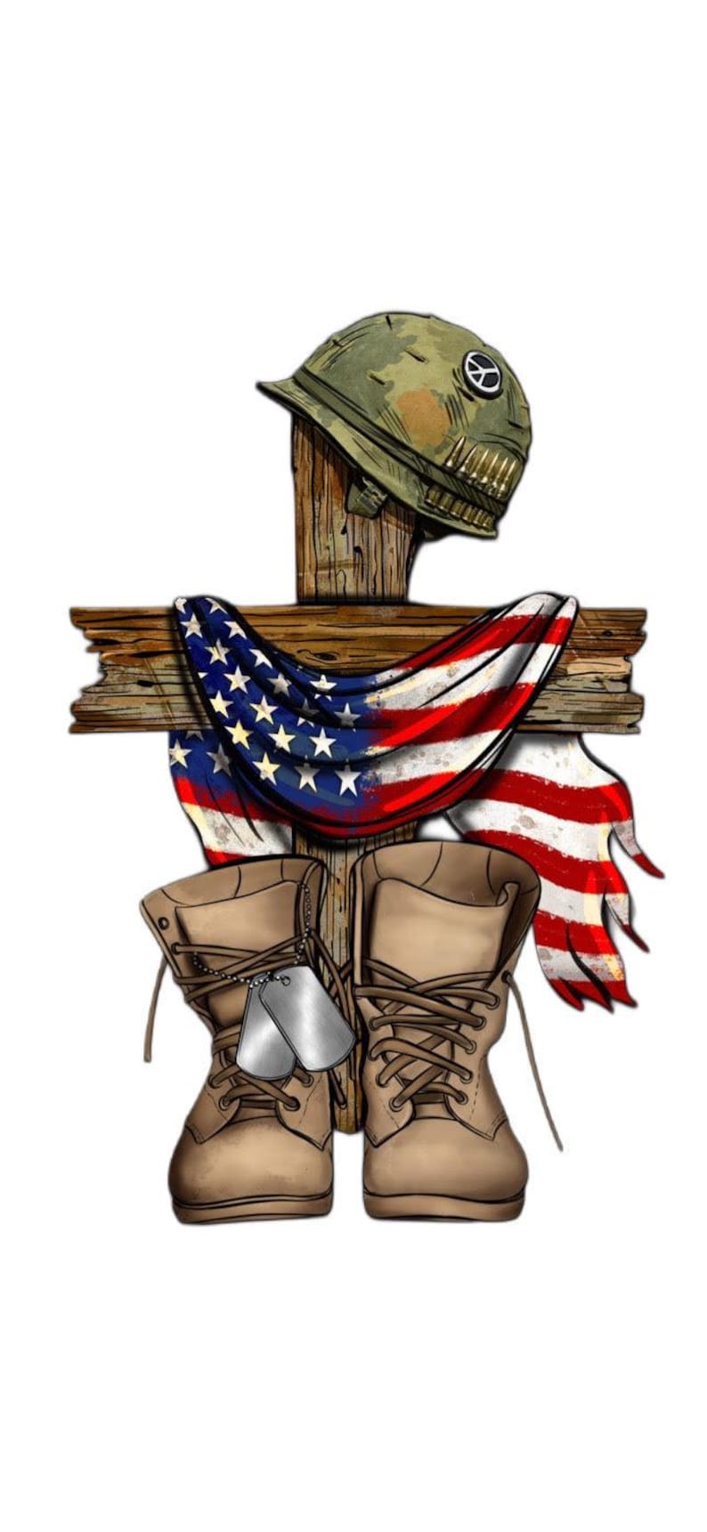 Military Cross and Boots Png - Etsy