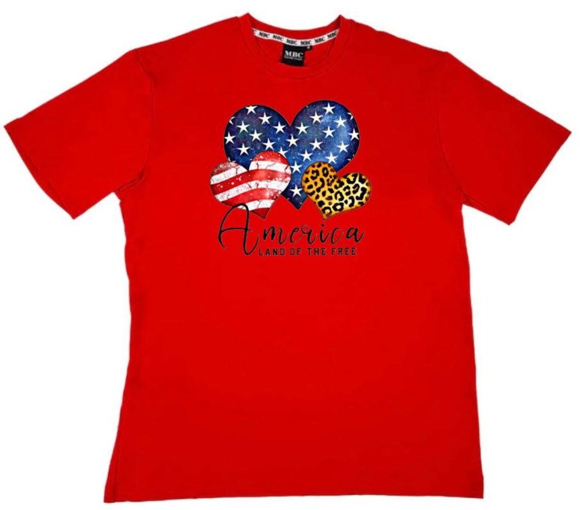 America Red White Blue Hearts Png. - Etsy