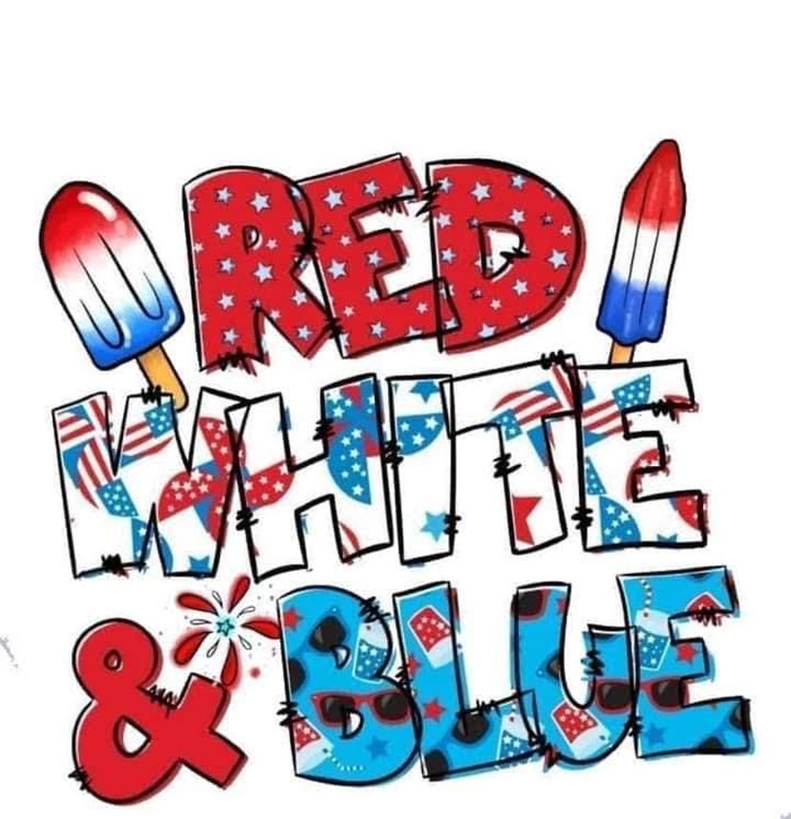 4th of July, Red White and Blue Png - Etsy