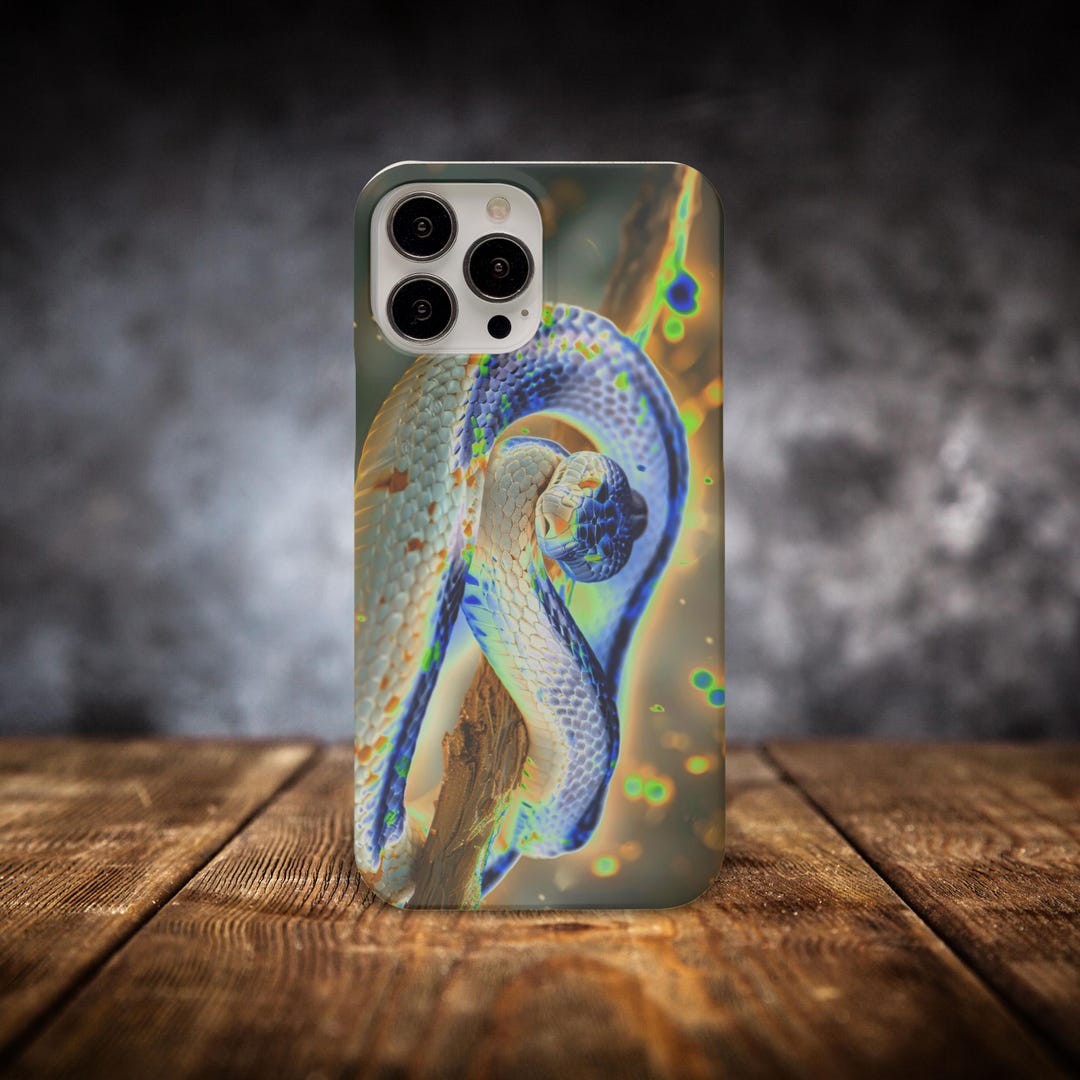 Custom Abstract White Snake Phone Case - Biodegradable & Colorful Eco ...