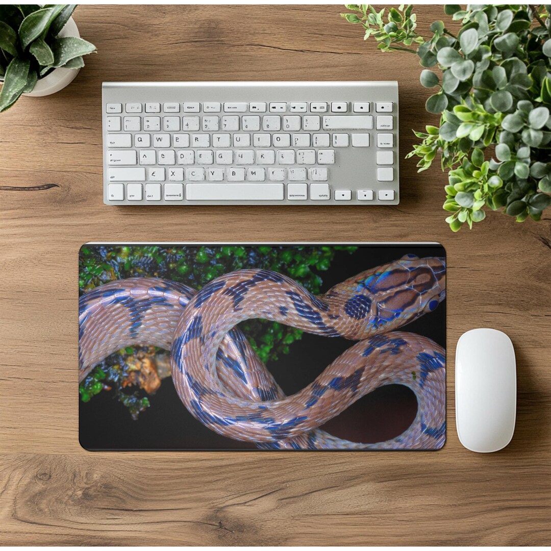 Vibrant Snake Desk Mat, Unique Office Decor, Gaming Accessory, Snake ...