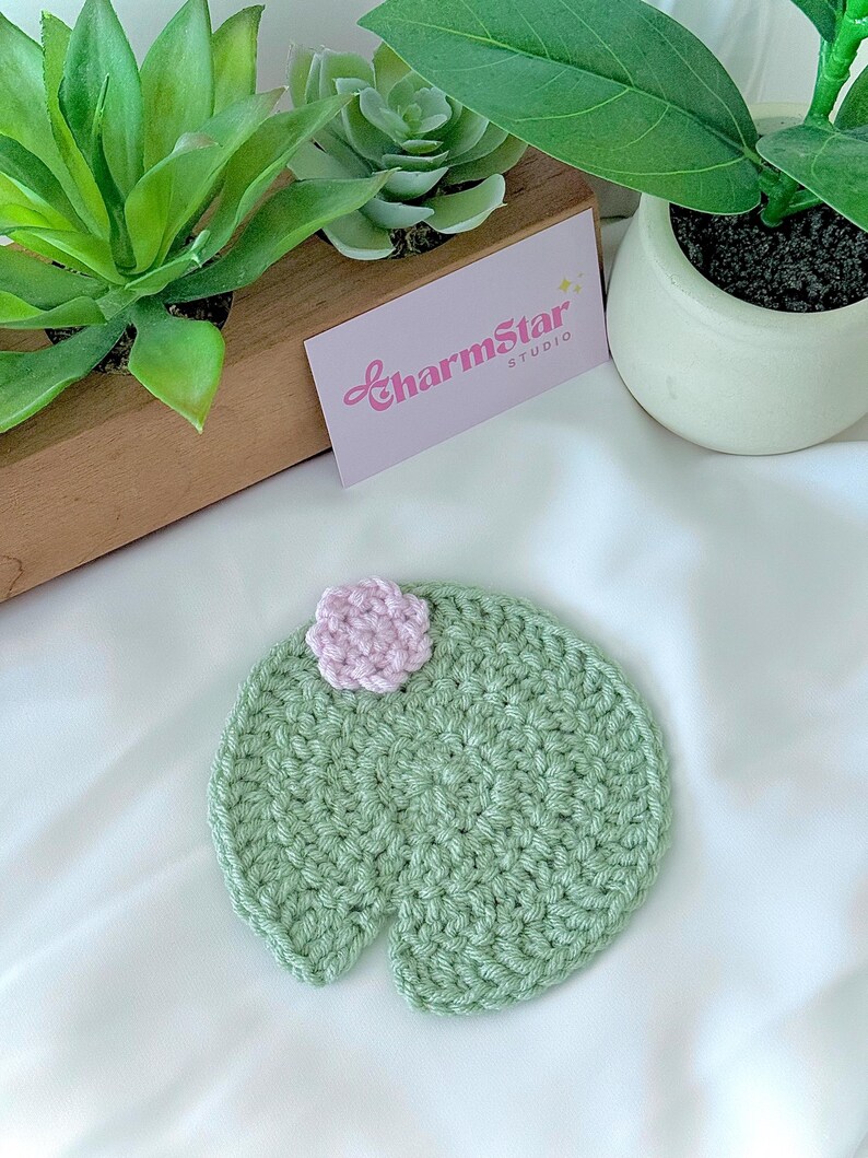 Handmade Lily Pad Coaster | Crochet Lily Pad | Crochet Coaster ...