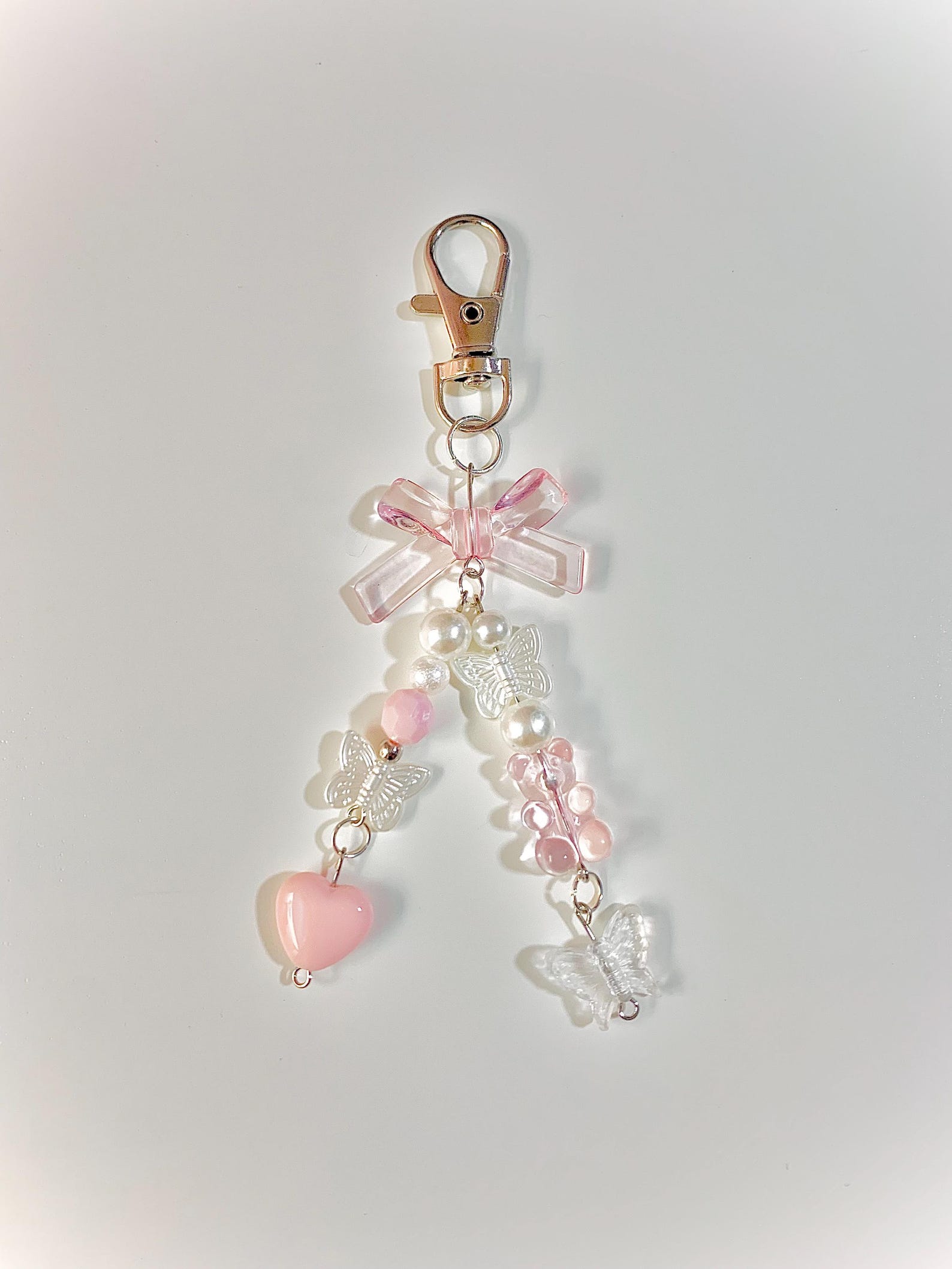 Coquette Beaded Keychain: Handmade Bow Bag Charm - Etsy