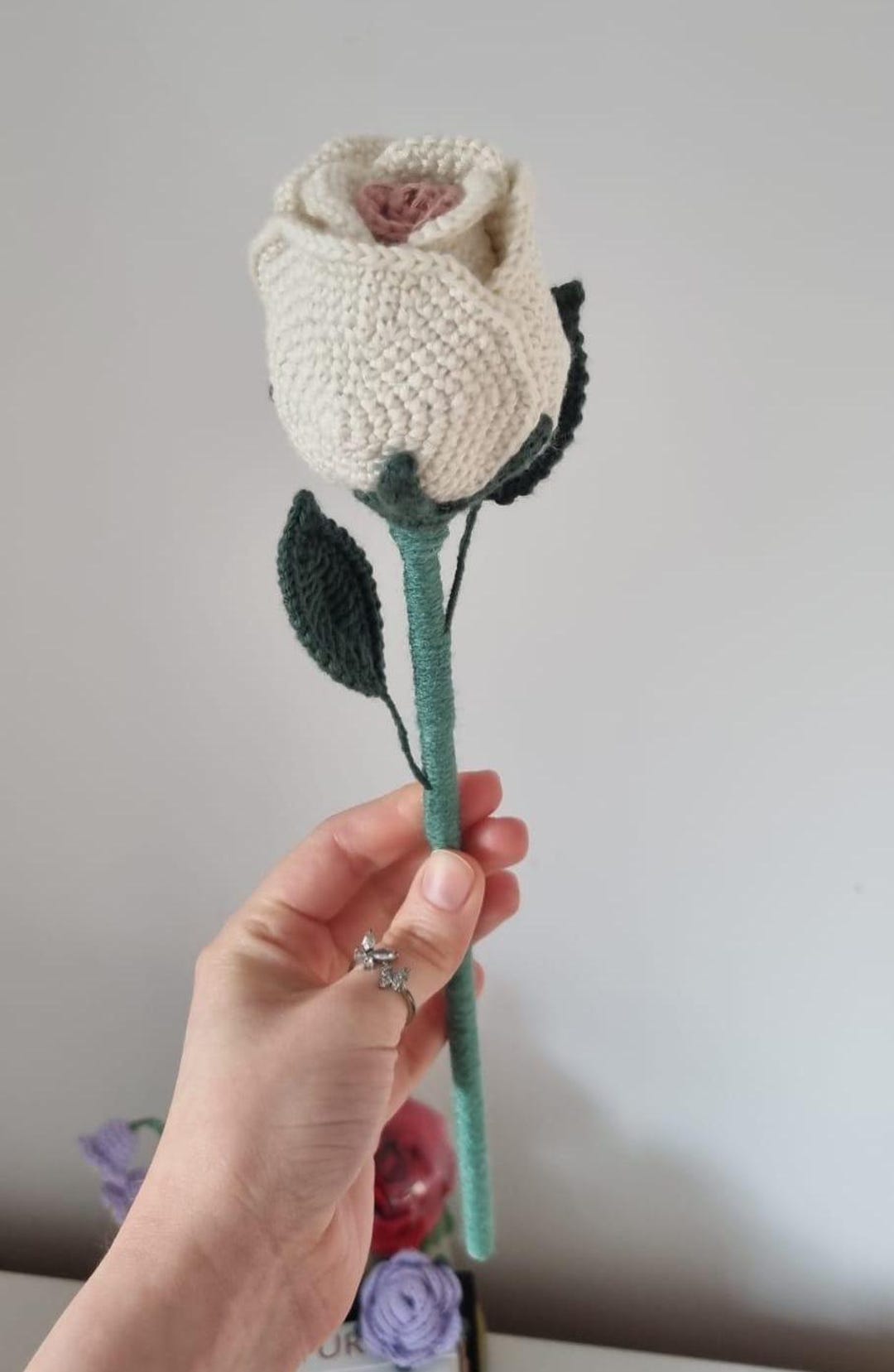 Crochet White Rose, Home Decoration, Celebration Gifts, Ultimate Gift ...