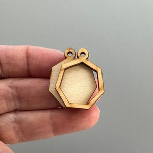 10 PC Small Wood Bezels Inlays Geometric Polygon Hexagon Octagon ...