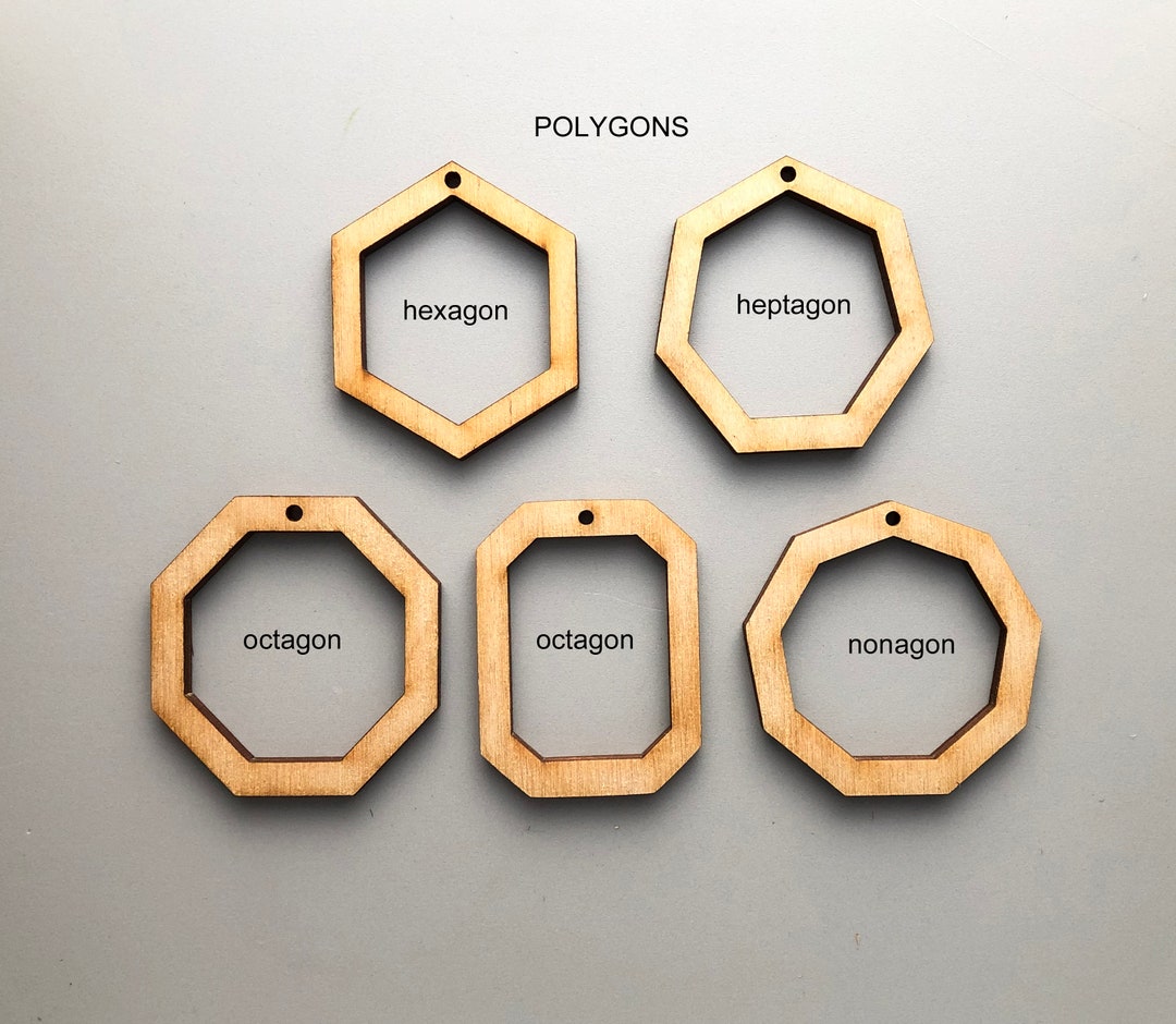 Wood Polygon Frames Blanks for Pendants Ornaments Decor Hexagon ...