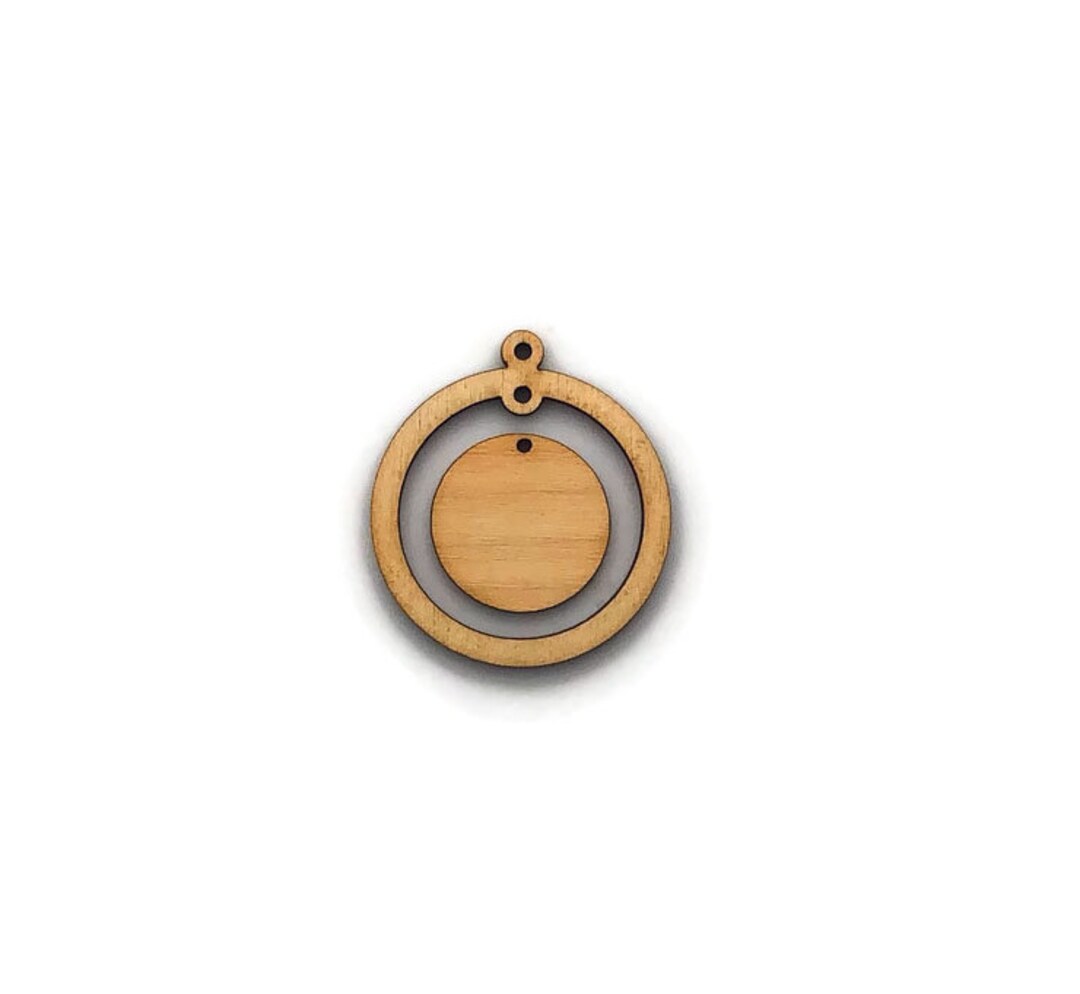 Double Circle Hanging Round Wood Pendant - Unfinished Blanks - Etsy
