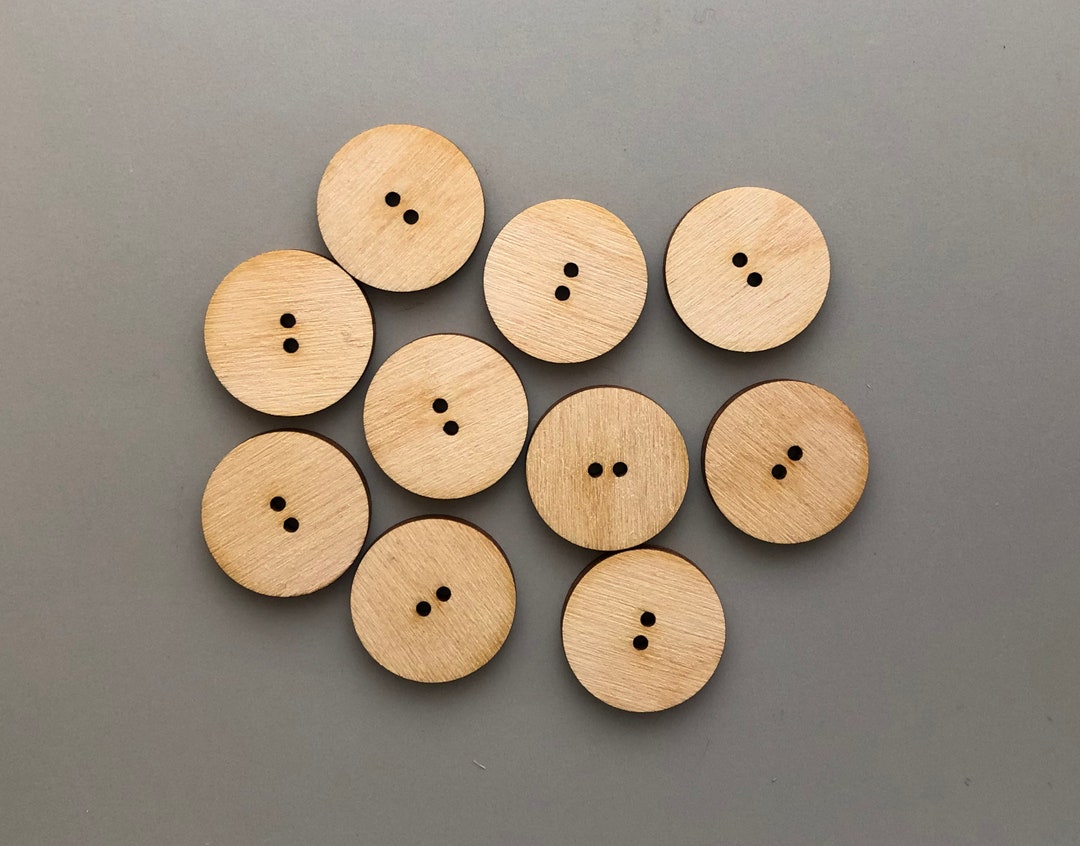 2-hole 1 Inch Wood Button Blanks 10 Pc - Etsy