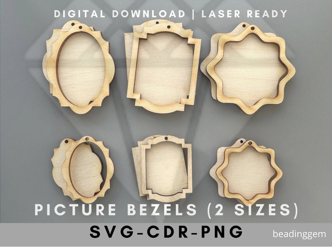 18 PC Picture Bezel Shapes SVG Cut Files 3 Styles 2 Sizes Frames Inlay ...