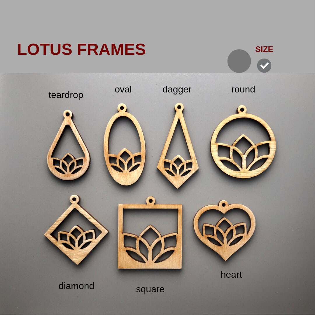 Wood Lotus Flower Frames for Small Pendants and Earrings - Etsy Canada
