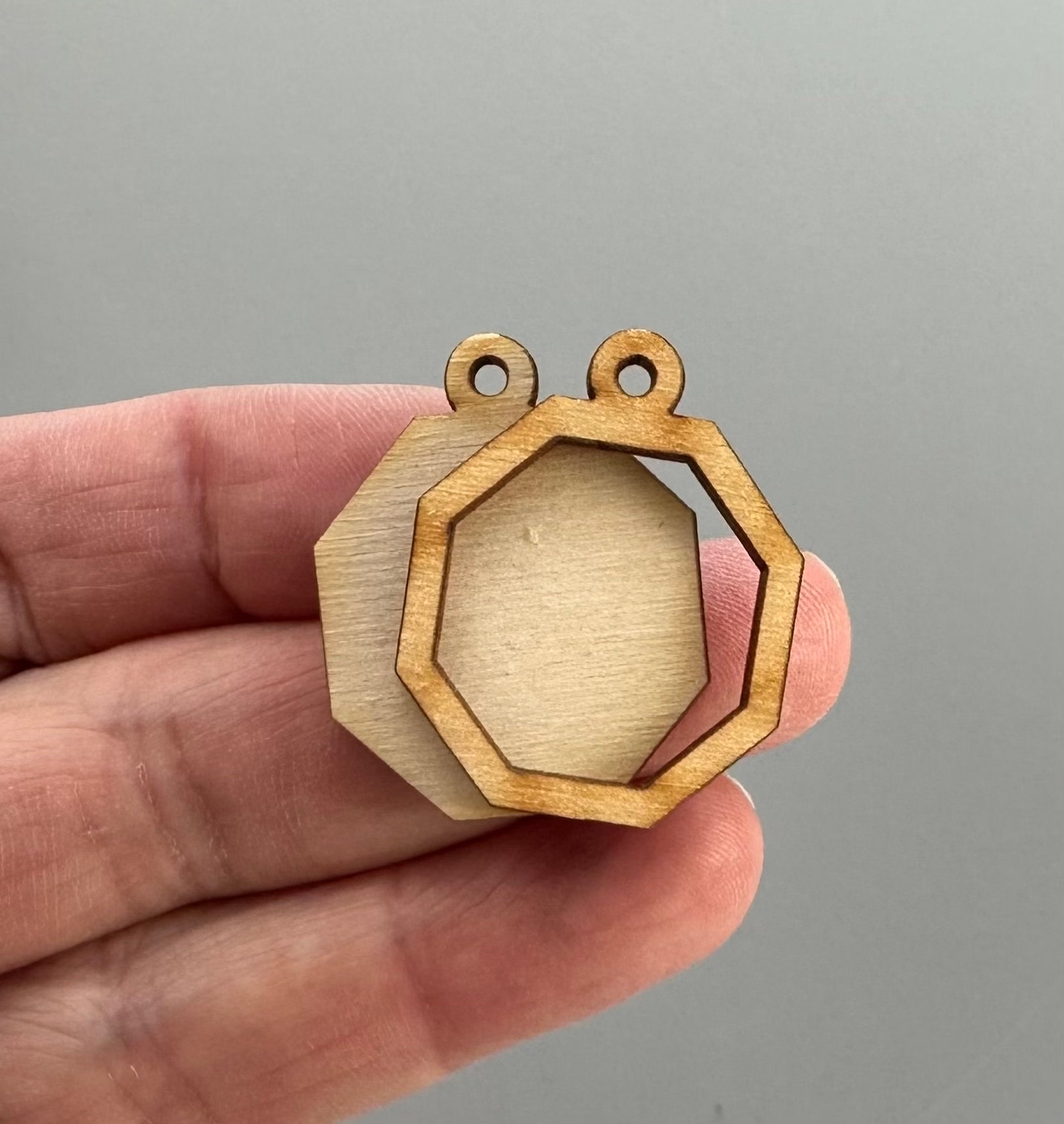 10 PC Small Wood Bezels Inlays Geometric Polygon Hexagon Octagon ...