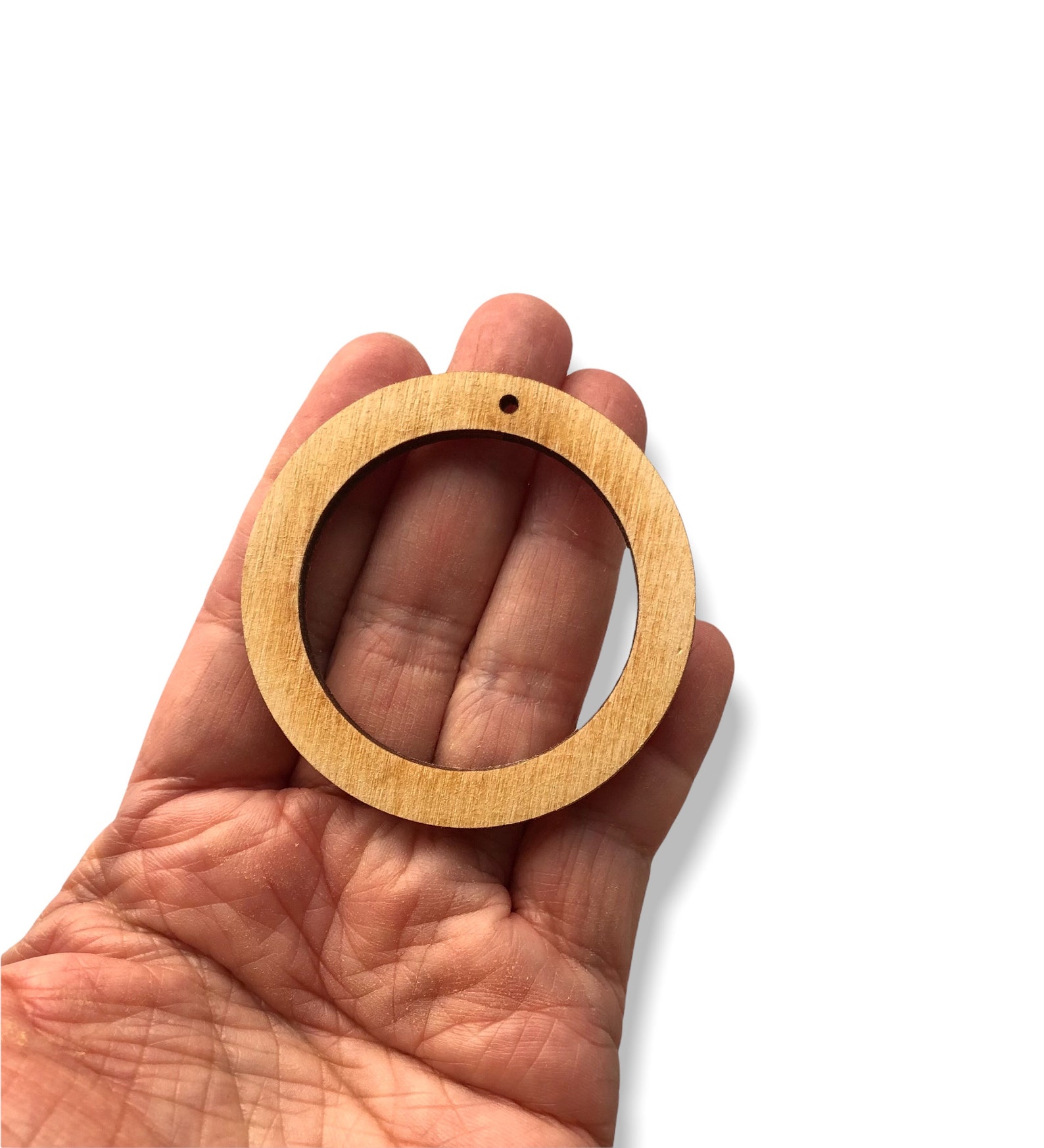 2 PC Large Wood Ring With Single or Double Holes - Unfinished Blanks ...