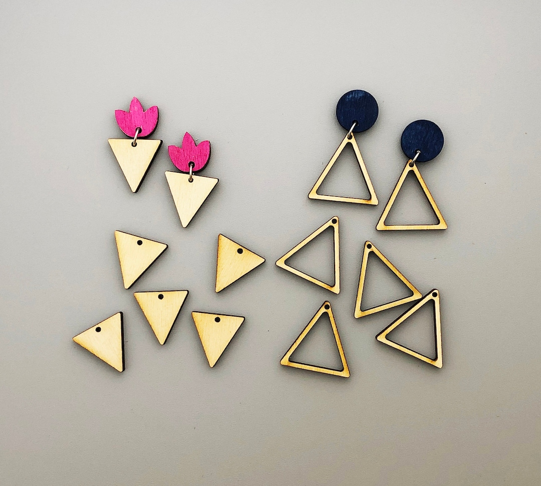 Dainty Laser Cut Wood Triangles - Solid or Frames - Unfinished Blanks ...