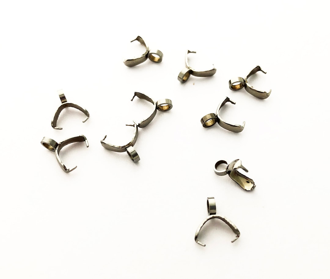Stainless Steel Pinch Bails for Wood Earrings - 10 Pc - Etsy