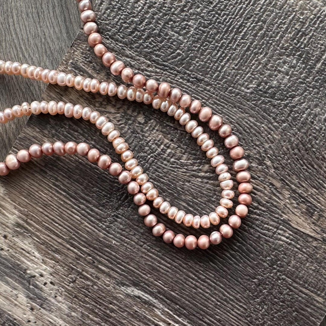 Pink Pearls Freshwater Natural Light and Dusty Pink 5 Mm X 3 Mm and 5 ...