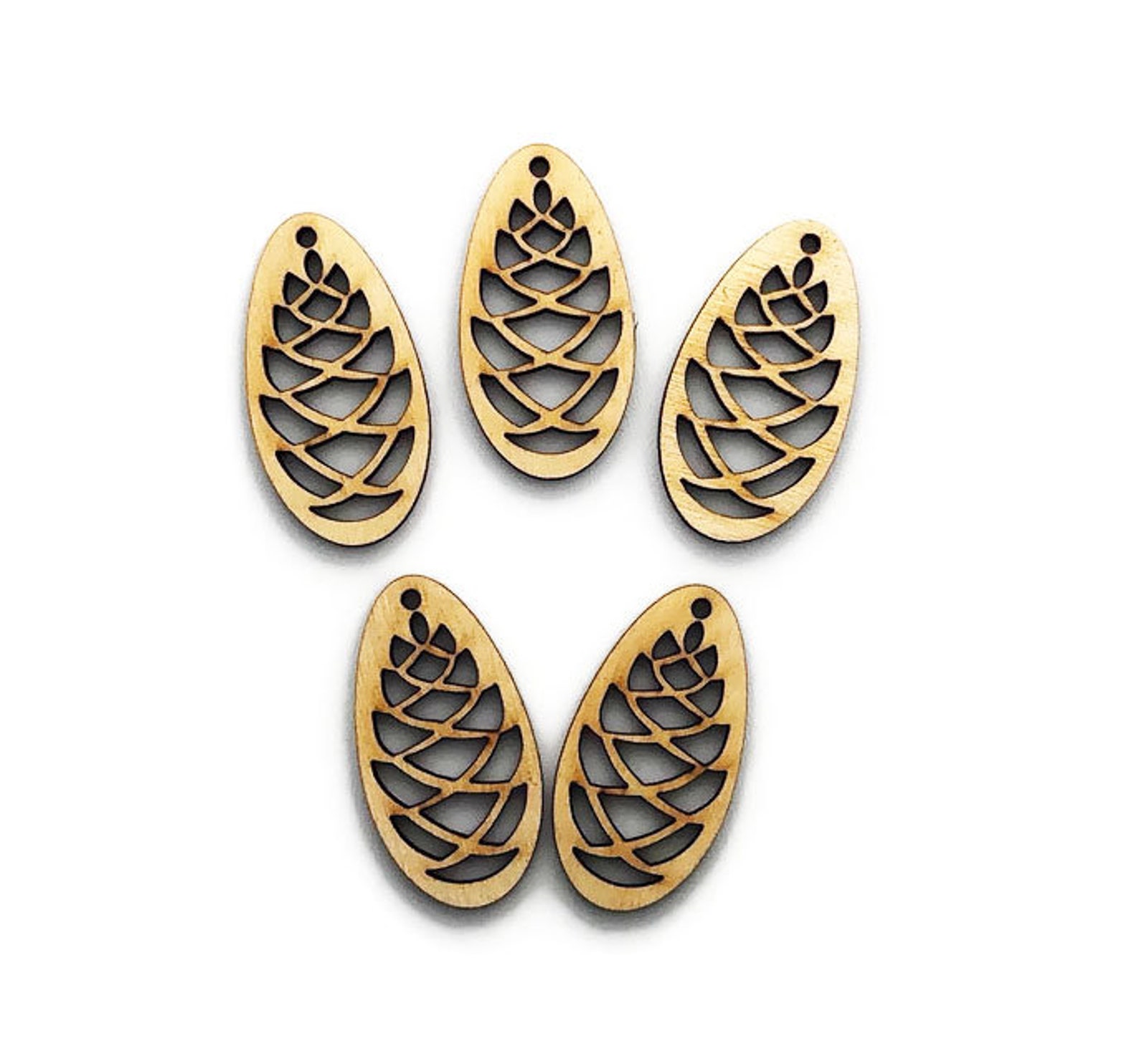 Wood Pinecone Findings Laser Cut Unfinished Blanks | Etsy