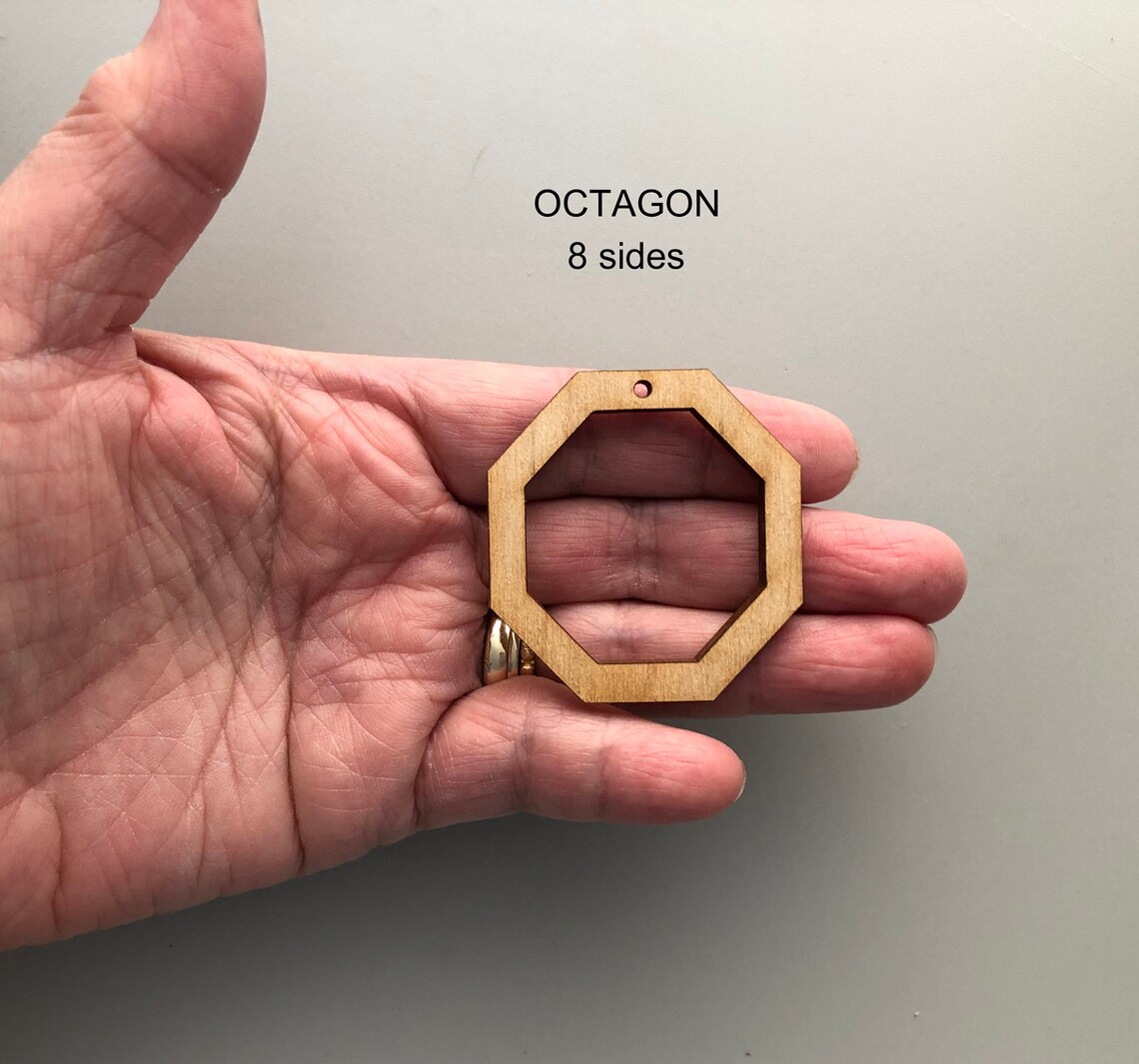 Wood Polygon Frames Blanks for Pendants Ornaments Decor - Etsy
