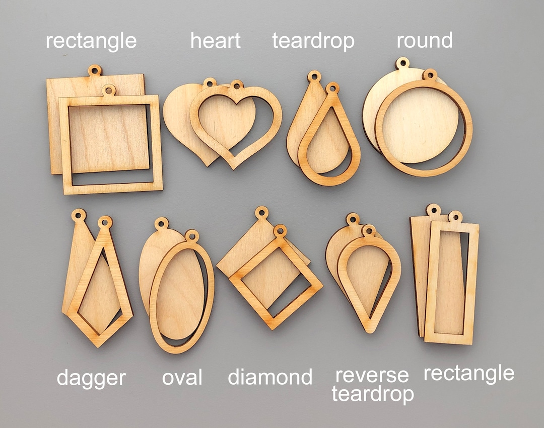 Wood Bezel Inlay Frame Bezel Pendant | Ornament Shapes - Unfinished ...