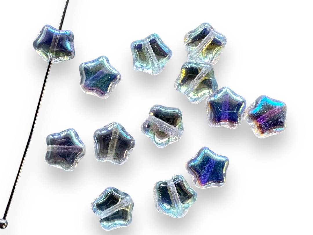 Puffy Clear Glass Stars With AB Finish 14 PC - Etsy