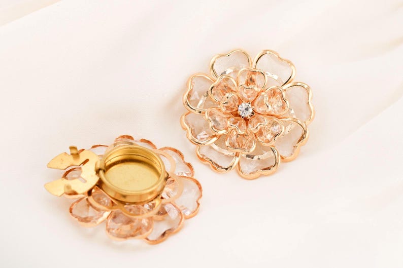 Crystal Floral Button Covers: Chic Shirt Cuff Accents - Etsy