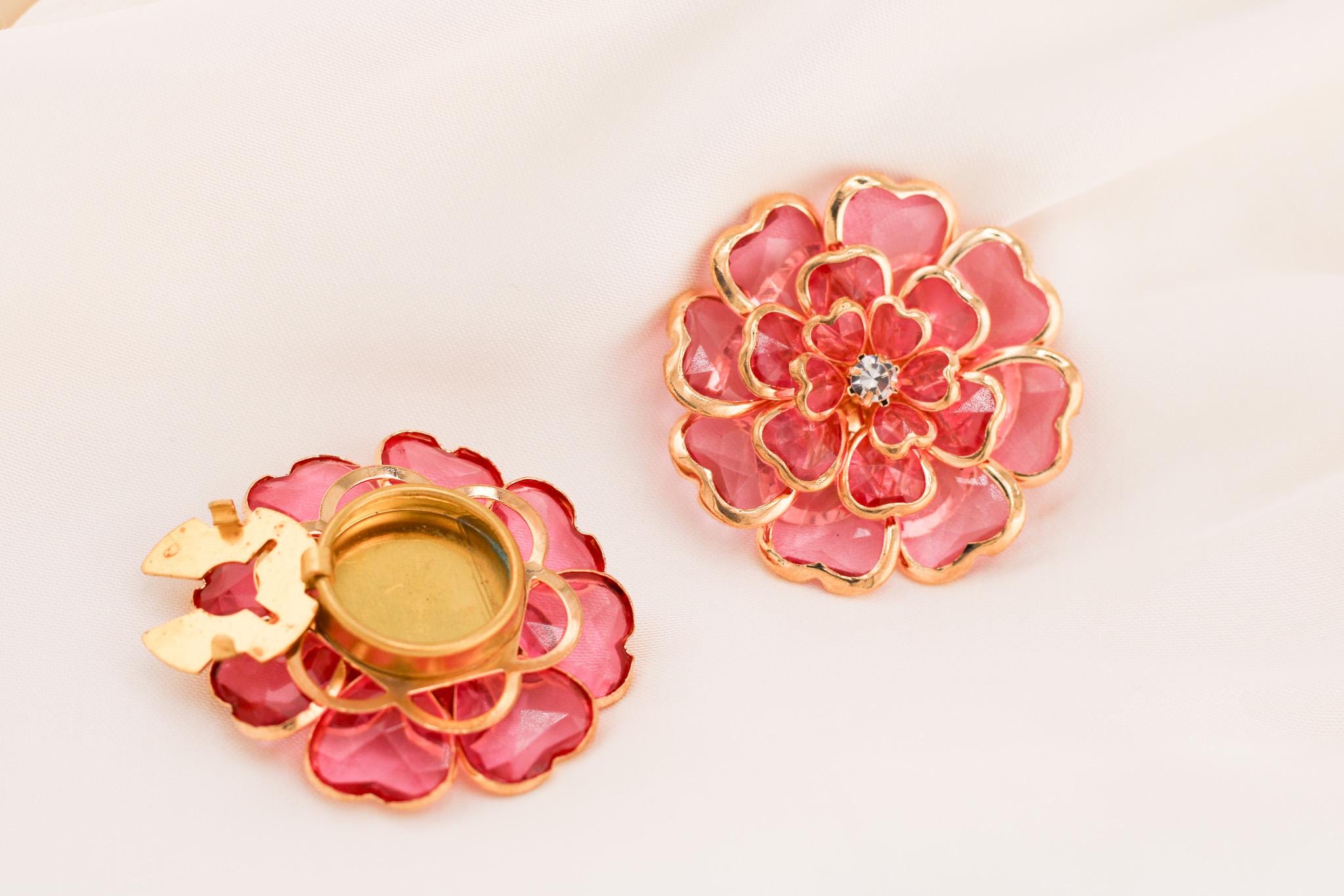 Crystal Floral Button Covers: Chic Shirt Cuff Accents - Etsy