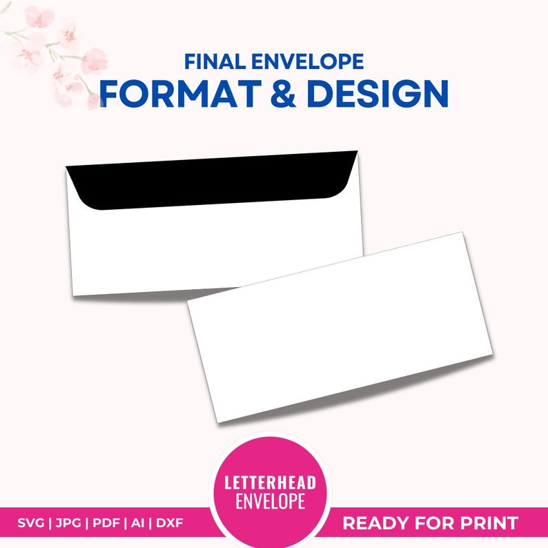 Envelope Template for Letterhead, Professional Foldable Envelope SVG ...