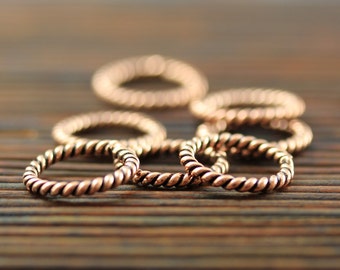 Seven stitch markers stainless steel twisted rings for | Etsy