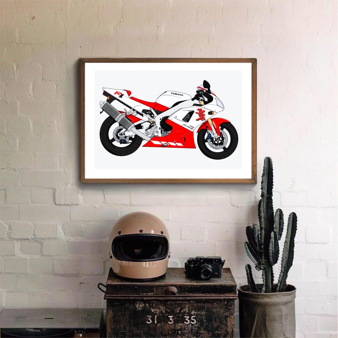 Yamaha R1 4XV | the Original R1 | Motorbike Poster Print Picture ...