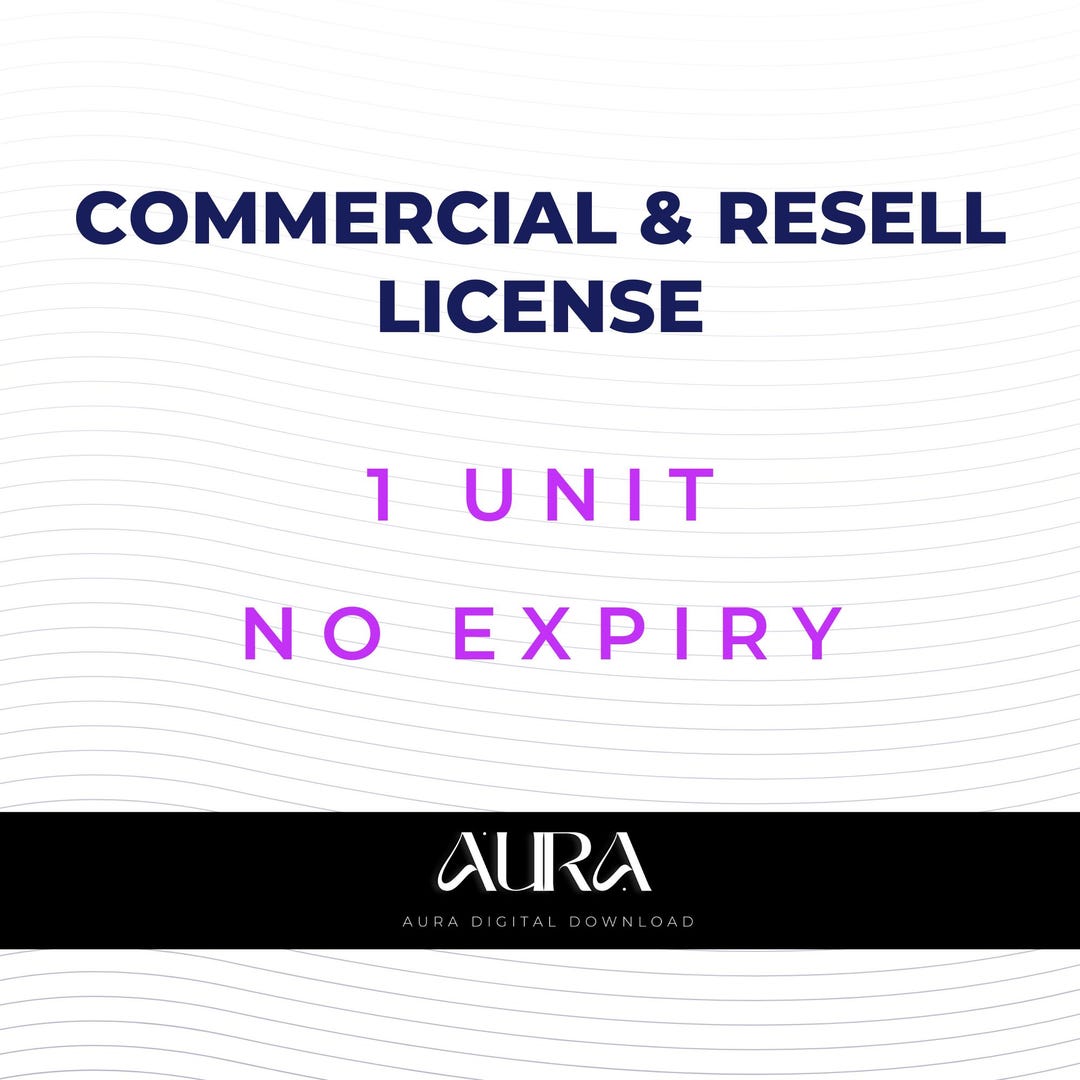 Commercial & Resell License | for One Unit - Etsy