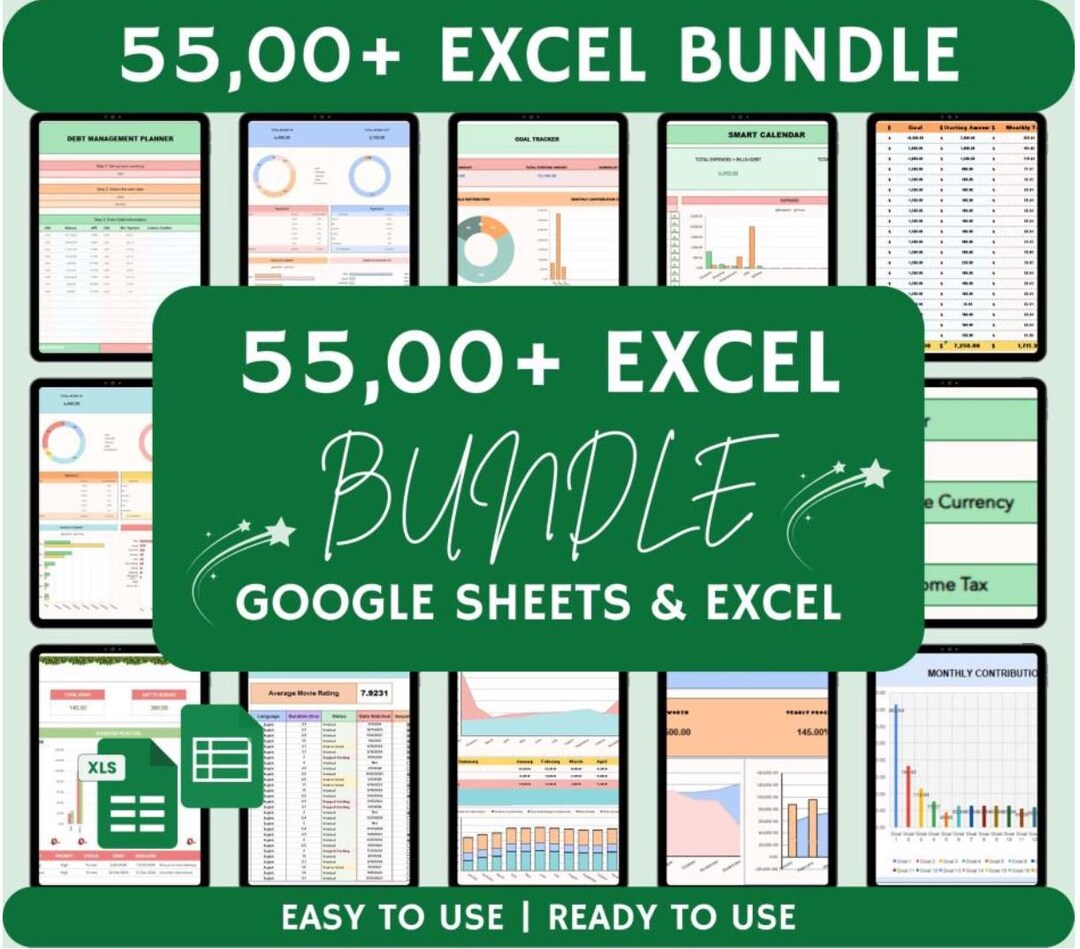 5,500+ Excel and Google Sheets Bundle - Etsy