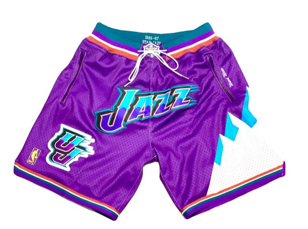Jazz Utah Retro Nba Basketball Shorts Classic Edition Comfortable ...
