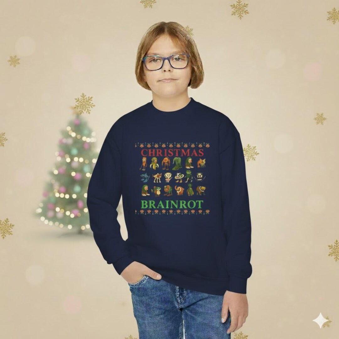Christmas Brainrot Characters Sweatshirt, Funny Ugly Holiday Sweater - Etsy