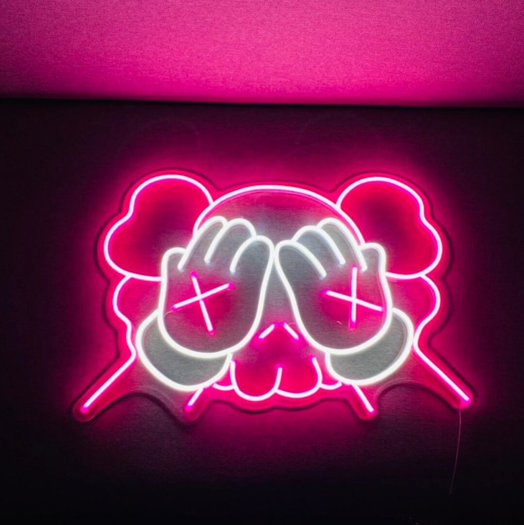 Kaws Face Neon Sign Kaws Led Sign Custom Neon Sign Wall - Etsy España