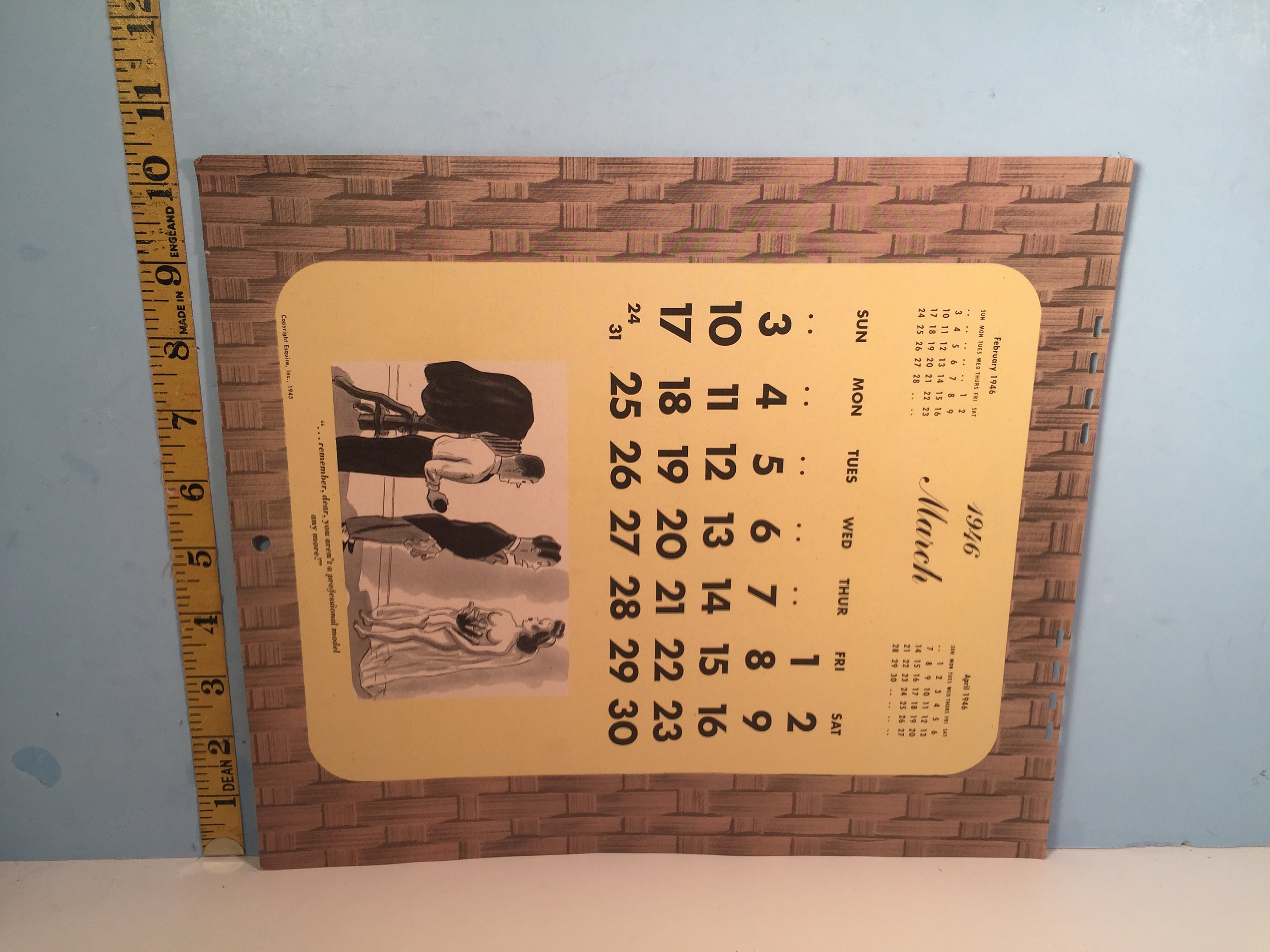 1946 Antonio Varga Pinup Girl Calendar Page March - Etsy