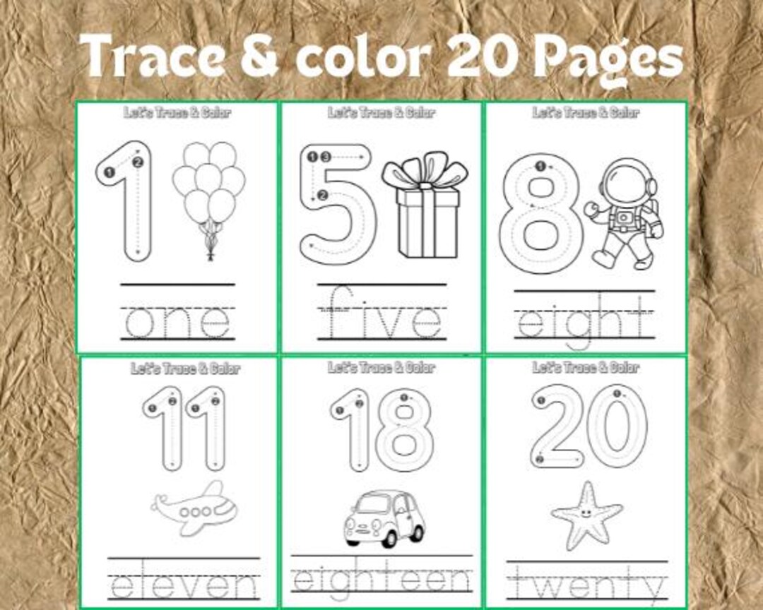 Number Tracing Fun, Coloring Worksheets for Preschool Kids, Digit ...