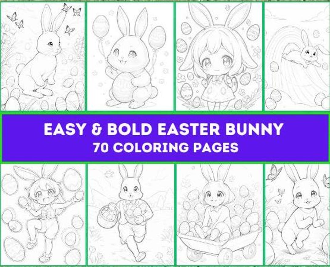 70 Bold & Easy Easter Bunny Coloring Pages – Printable and Fun Digital ...