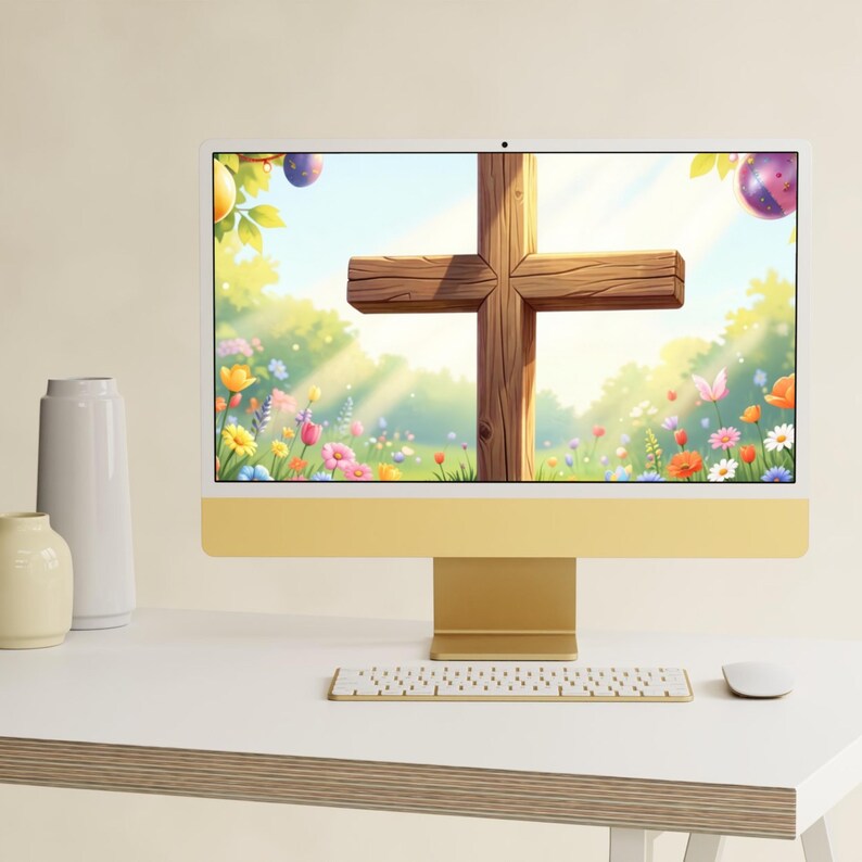 Christian Easter Desktop Wallpaper, He is Risen Cross Background ...