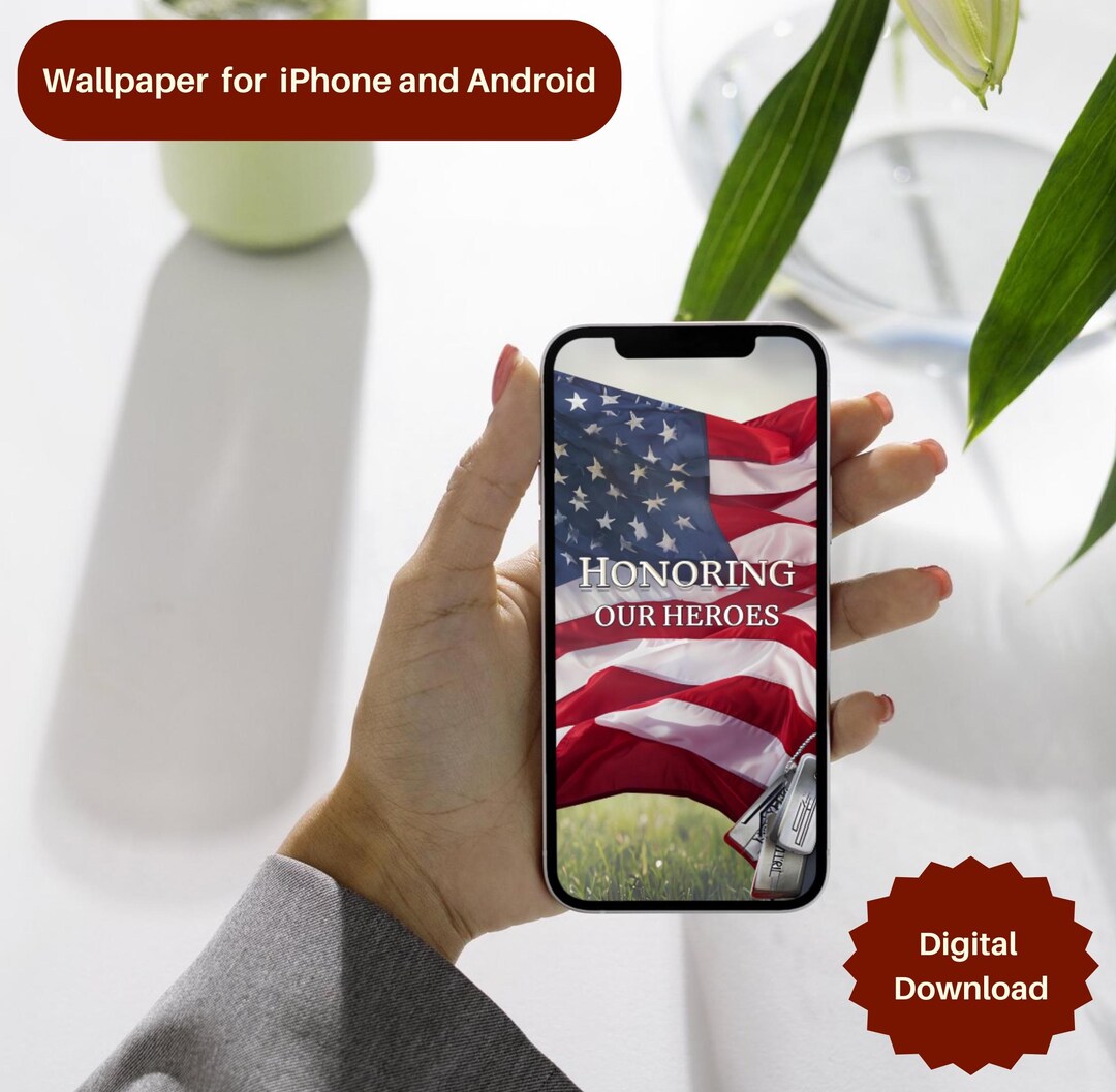 Patriotic Phone Wallpaper: American Flag & Dog Tags Design - Patriotism ...