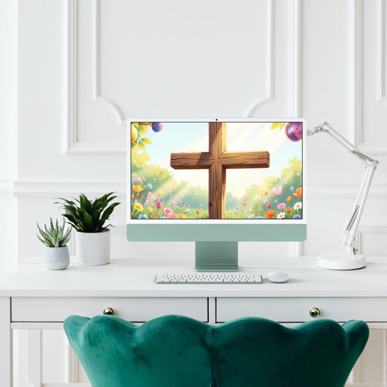 Christian Easter Desktop Wallpaper, He is Risen Cross Background ...