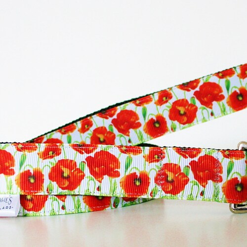 Red Poppy Flower Dog Lead Leash Training Matching Line - Etsy