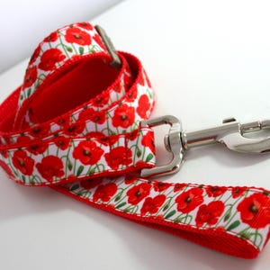 Red Poppy Flower Dog Lead Leash Training Matching Line - Etsy