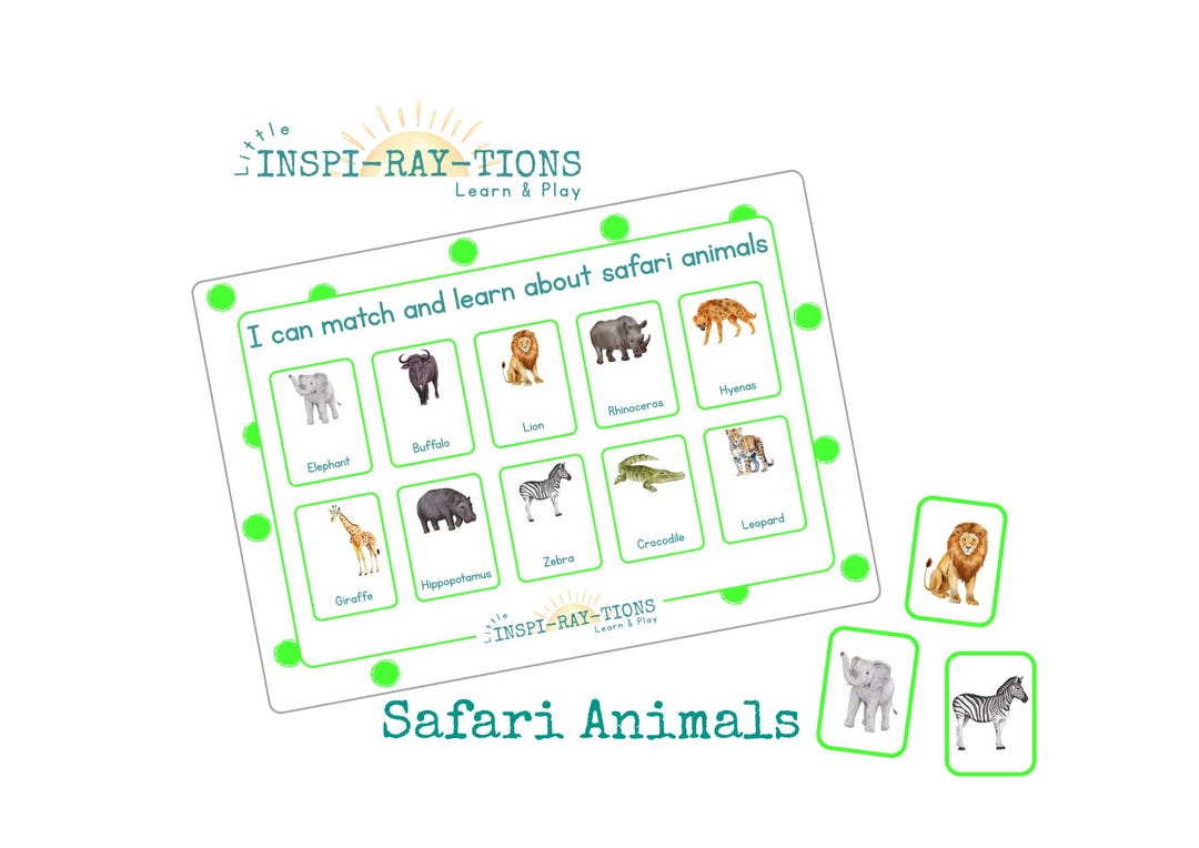 Safari Animal Velcro Matching Mats . Learning Resources for Children ...
