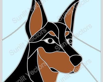 Rottweiler - Stained Glass Pattern (copper Foil/lead) - Digital ...