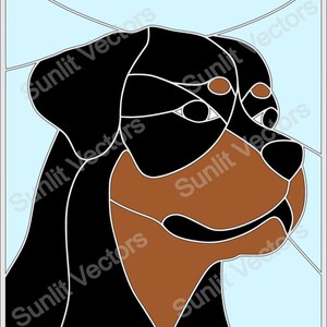 Rottweiler Stained Glass Pattern: Copper Foil/lead (PDF & SVG) - Etsy