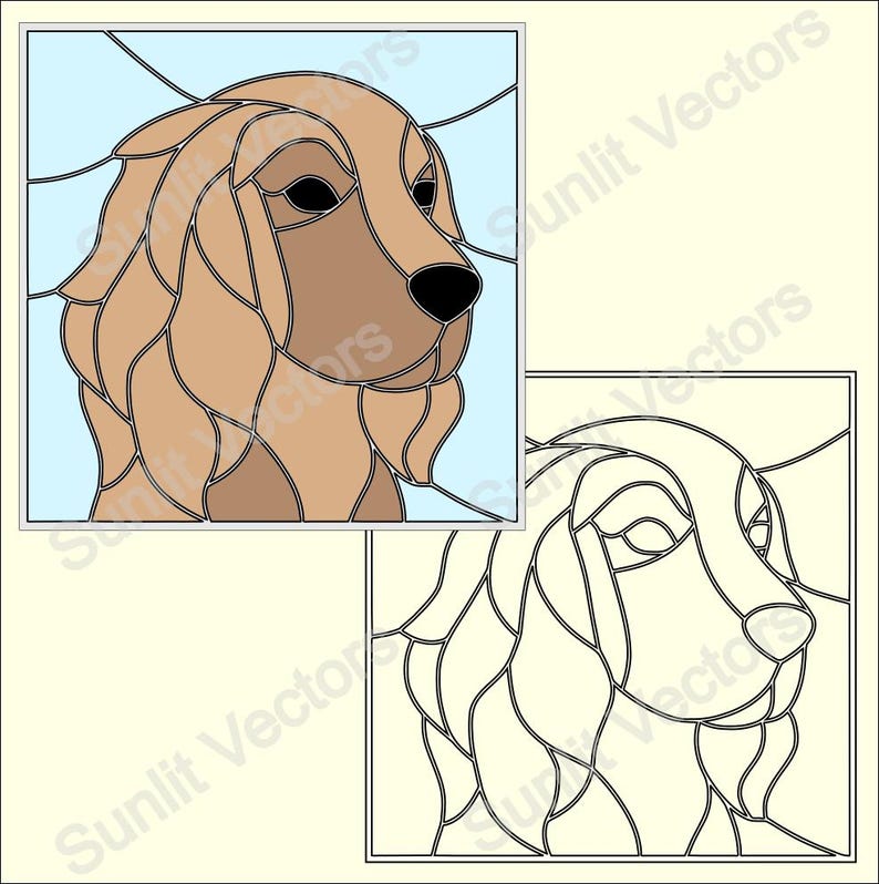 Spaniel Stained Glass Pattern: Copper Foil/lead (PDF & SVG Digital ...