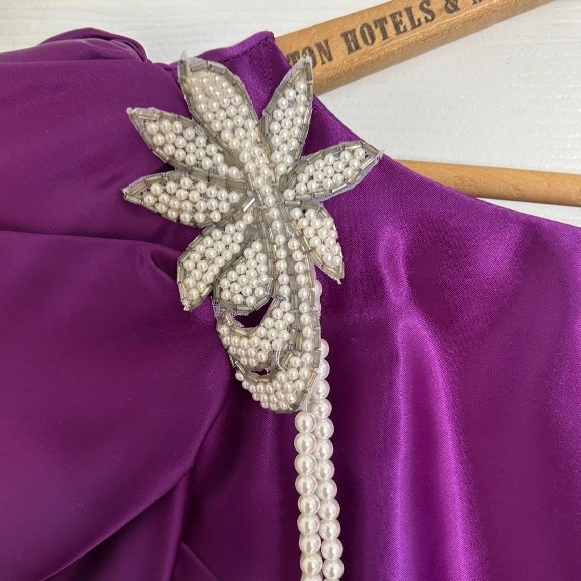 Vintage 80’s Alfred Angelo Prom Dress Puffed Sleeves Faux Pearl ...